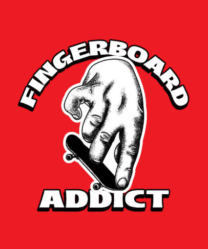 Placeit - Illustrated T-Shirt Design Maker Featuring a Fingerboard