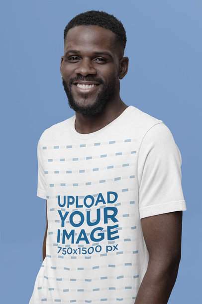 Placeit - Rounded-Neck Bella Canvas T-Shirt Mockup of a Man with ...