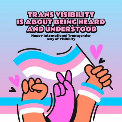 Placeit - Instagram Post Generator Featuring a Heart-Shaped Trans Pride ...