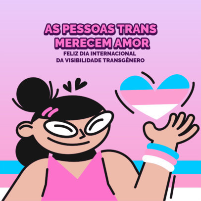 Placeit - Instagram Post Creator for Trans Visibility Day Featuring an ...