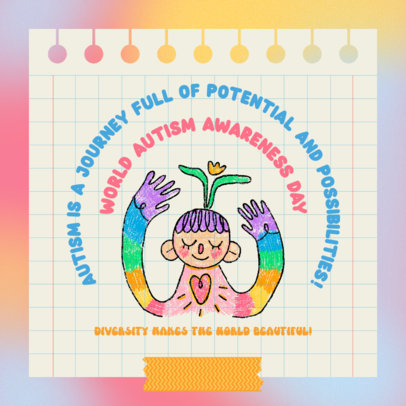 Placeit - Autism Awareness Day-Themed Instagram Post Creator with an ...