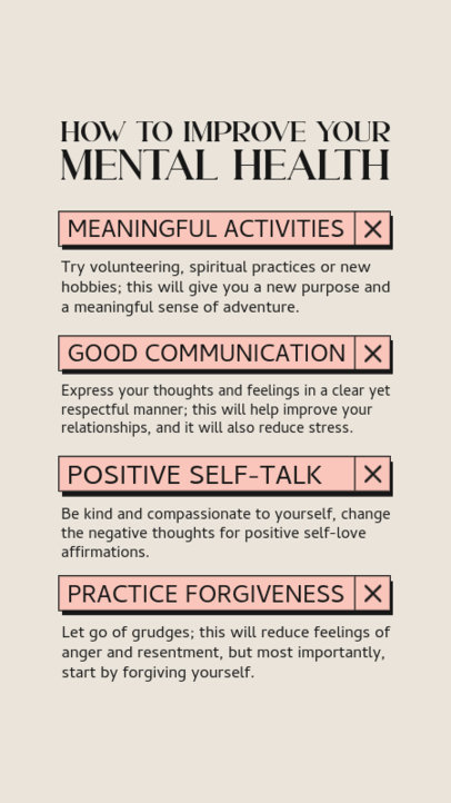 Placeit - Mental Health Instagram Story Maker Featuring a Self-Care ...