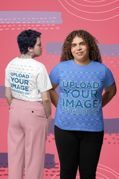 Placeit - Bella Canvas T-Shirt Mockup Featuring a Happy Couple Posing ...
