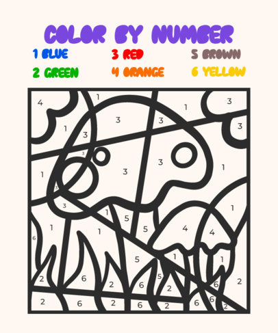 Placeit - Worksheet Design Maker Featuring a Color-by-Number Duck ...