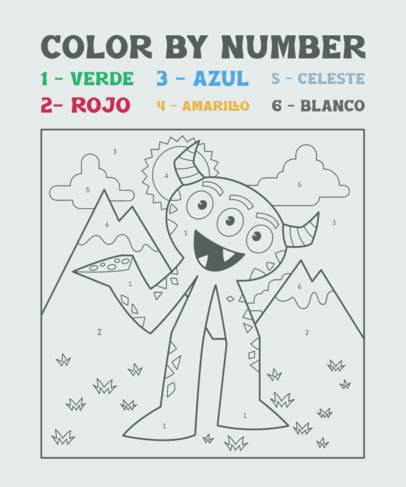 Placeit - Worksheet Design Maker with a Color-by-Number Drawing ...