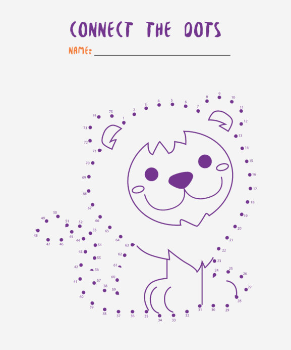 Placeit - Worksheet Design Creator with an Illustrated Connect-the-Dots ...
