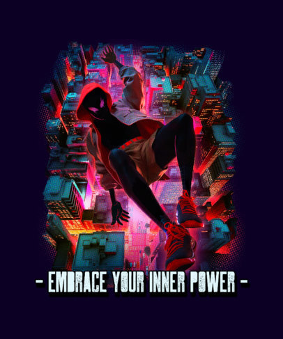Placeit - Heroe T-Shirt Design Generator Inspired by Spiderverse
