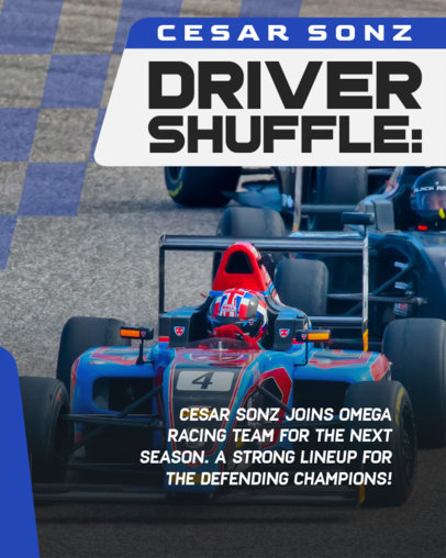 Placeit - Instagram Post Template for Sportscasters Featuring a Car ...