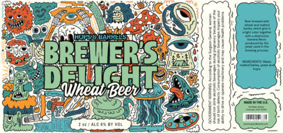 Placeit - Beer Label Template with Colorful Cartoon Illustrations