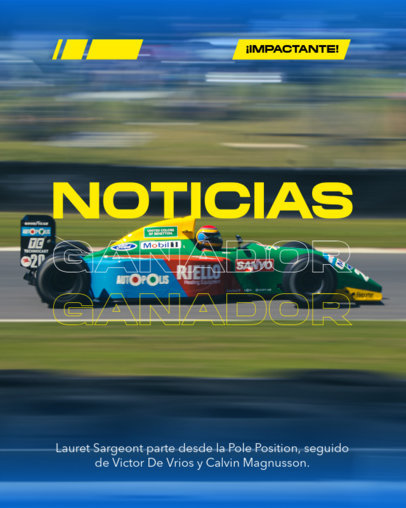 Placeit - Instagram Post Template with Formula One-Inspired News and ...