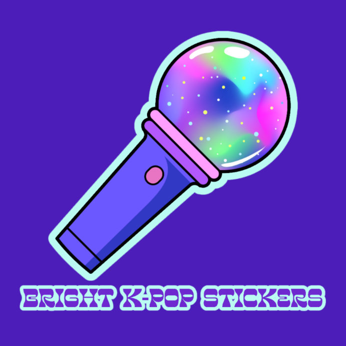 Placeit - Fandom-Themed Sticker Template Featuring a K-Pop Lightstick