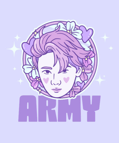 Placeit - T-Shirt Design Template with a K-Pop Boy Band Member's Face ...