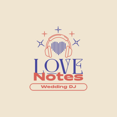 Placeit - Logo Generator for a Music DJ Featuring a Wedding Theme