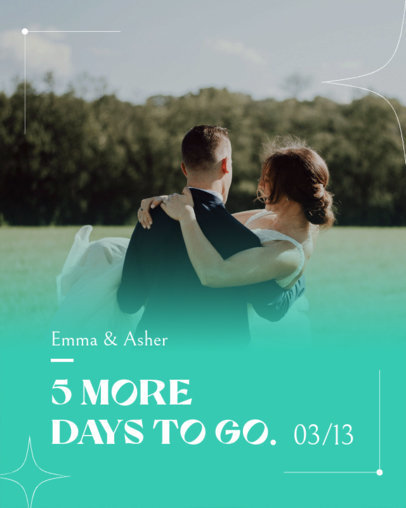 Placeit - Instagram Post Maker Featuring Wedding Pictures with Countdowns