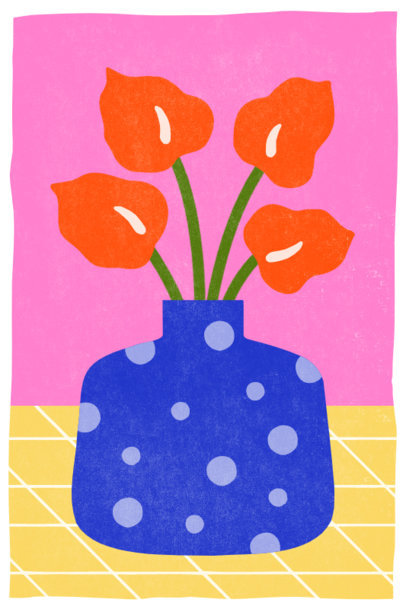 Placeit - Flower-Themed Poster Template Featuring a Painting