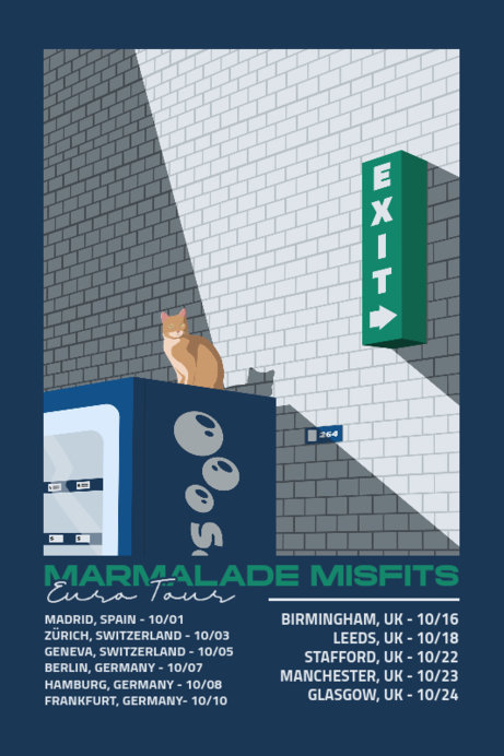 Placeit - Poster Design Maker Featuring a List of Dates for a Music ...