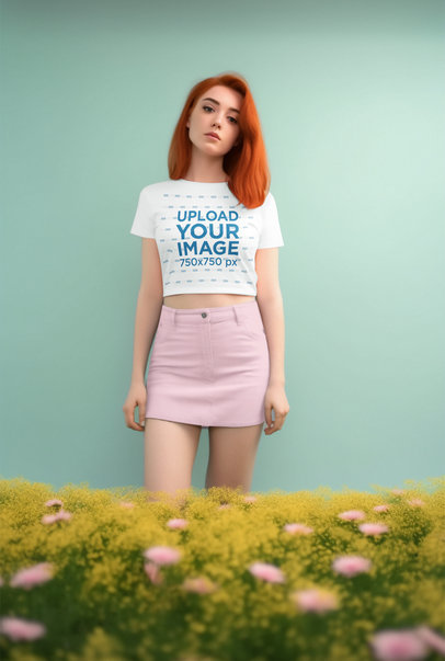 Placeit - Mockup of an AI-Generated Woman Wearing a Crop Top in a ...