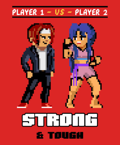 Placeit - T-Shirt Design Generator Featuring 8-bit-Style Fighter ...
