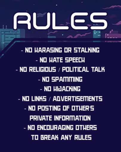 Placeit - Twitch Info Panel Maker Featuring a List of Rules and a ...