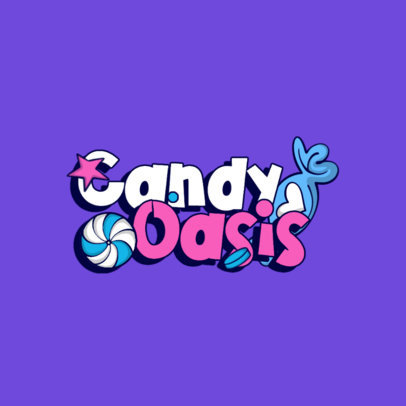 Placeit - Candy Shop Logo Maker Featuring a Caramel Cane Illustration