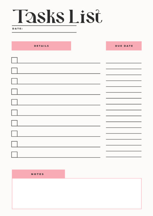 Placeit - Planner Design Creator Featuring a List of Tasks