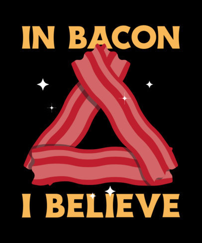 Placeit - T-Shirt Design Maker Featuring a Pentagram Made of Bacon