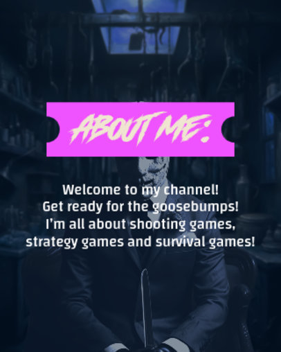 Placeit - Twitch Info Panel Template for a Gamer's Info With a Horror Theme