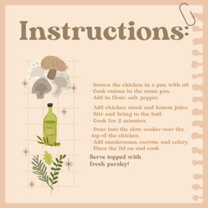 Placeit - Instagram Post Template with a Quick Chicken Casserole Recipe ...