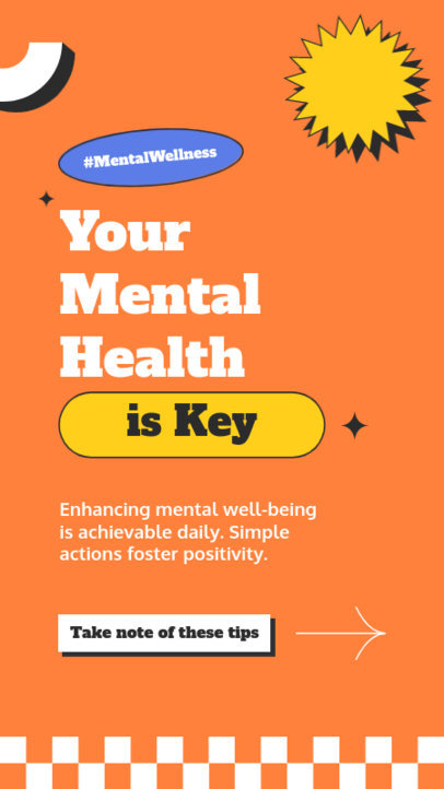 Placeit - Mental Health Instagram Story Maker Featuring Wellness Tips