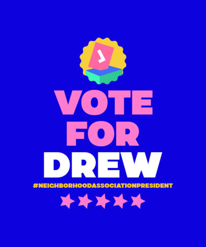 Placeit - T-Shirt Design Maker for an Election Featuring Illustrated Stars