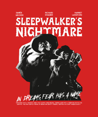 Placeit - T-Shirt Design Maker Featuring an Eerie Nightmare Character