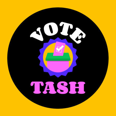 Placeit - Sticker Design Template with an Illustrated Ballot Box for a ...