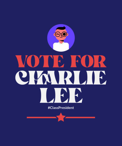 Placeit - T-Shirt Design Template with a Vote For Text in Bold Fonts ...