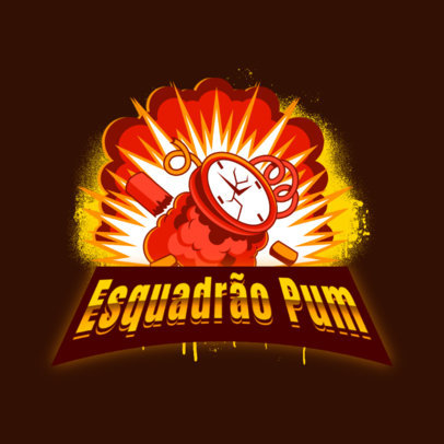 Placeit - Gaming Logo Maker Featuring an Exploding Bomb Illustration