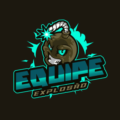 Placeit - Gaming Logo Maker Featuring an Exploding Bomb Illustration