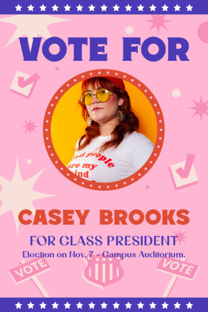 Placeit - Poster Design Maker with Text Calling to Vote for a Class ...