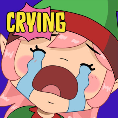 Placeit - Twitch Emote Design Generator Featuring a Crying Donkey