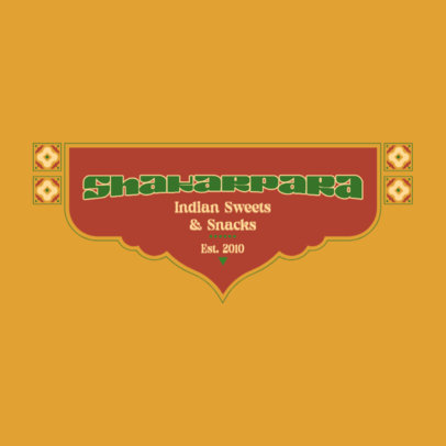 Placeit - Indian Sweet Treats Brand Logo Maker with Ornamental Graphics