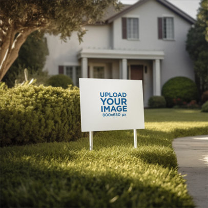Placeit - Real State-Themed Mockup Featuring a Yard Sign Placed Outside ...