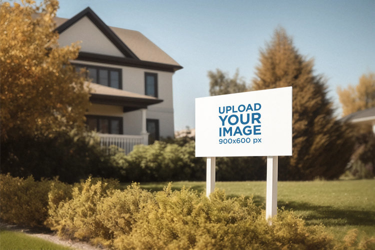 Placeit - AI-Created Mockup Featuring a Lawn Sign Placed in Front of a ...