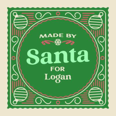 Placeit - Sticker Template for the Holidays Featuring a Santa Claus Stamp