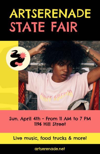 Placeit - Arts Fair Flyer Design Generator Featuring a Flower Graphic