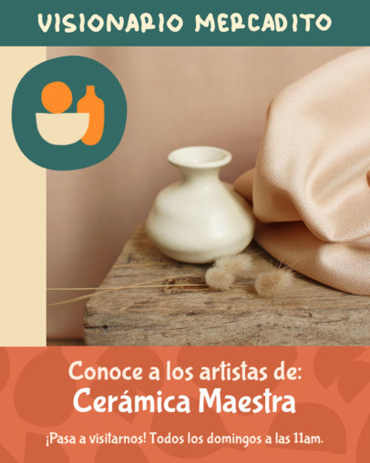 Placeit - Art Market Flyer Design Template for a Ceramic-Themed Event