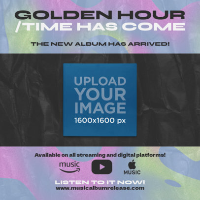 Placeit - Mockup of a Vinyl Album for an Instagram Post Promo