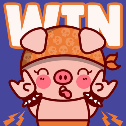 Placeit - Twitch Emote Design Template with an Adorable Piggie Illustration