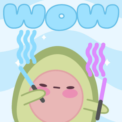 Placeit - Twitch Emote Design Maker with a Cartoonish Avocado with a ...