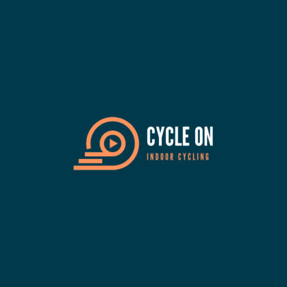 Placeit - Indoor Cycling Studio Logo Template Featuring a Bike Wheel in ...