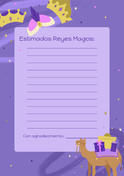 Placeit - Worksheet Design Generator for a Three Kings Day Letter