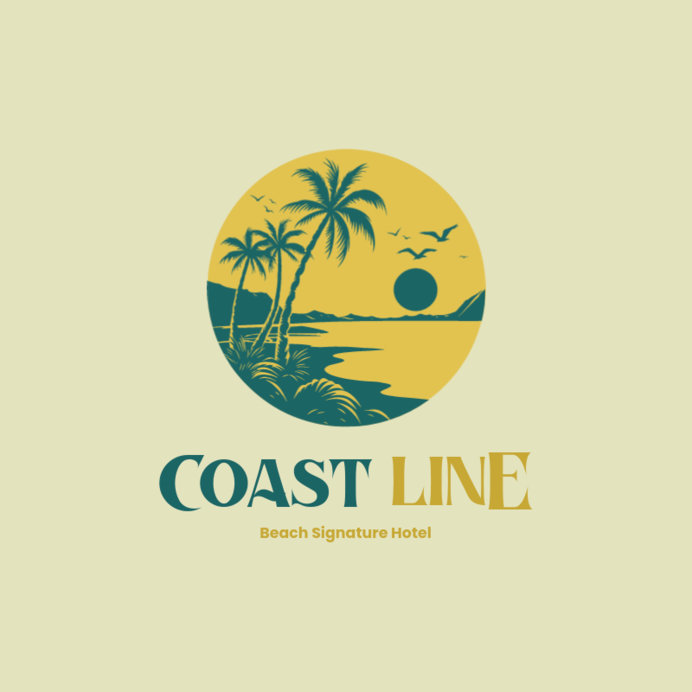 Placeit - Logo Maker for a Beach Signature Hotel Featuring a Coastline ...