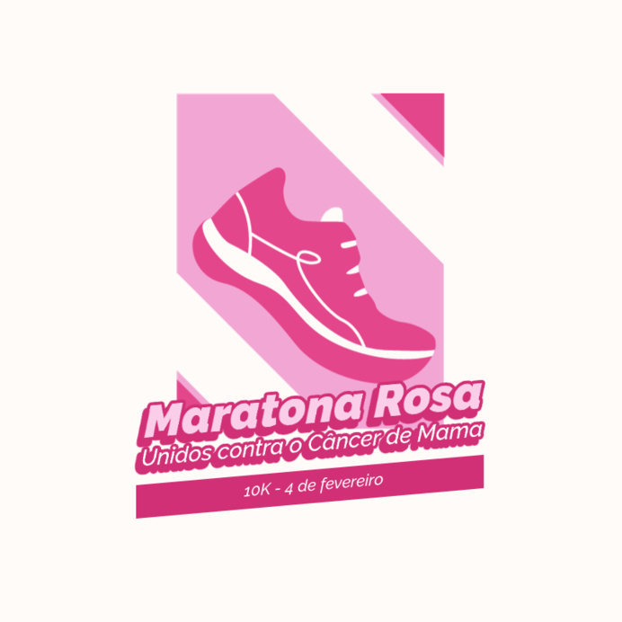 Placeit - Running Logo Template for a Breast Cancer Awareness Marathon